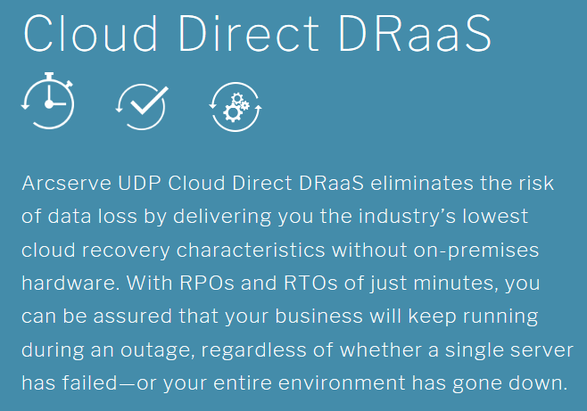 Arcserve UDP Cloud Direct DRaaS, une solution de sauvegarde et de récupération Cloud qui se veut ...