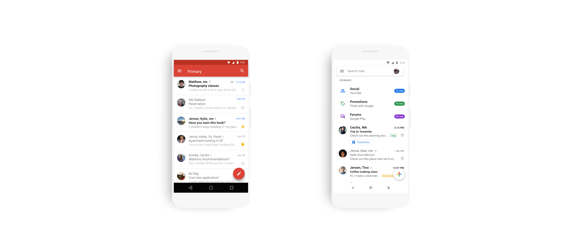 Gmail sur mobiles : une nouvelle interface utilisateur