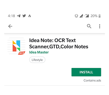 De faux-clics publicitaires dans une app de bloc-notes du Google Play Store