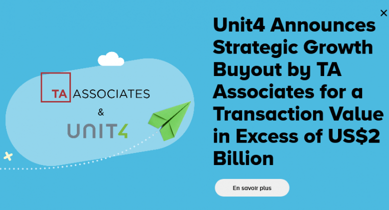 TA Associates et Partners Group rachètent Unit4 au fonds Advent ...