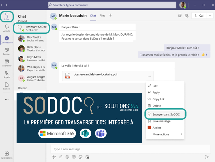 SoDoc, une GED prête à déployer, intégrée à l’écosystème Microsoft 365