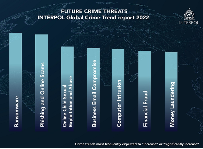 Selon Interpol, les cyberattaques par ransomware et phishing sont ...