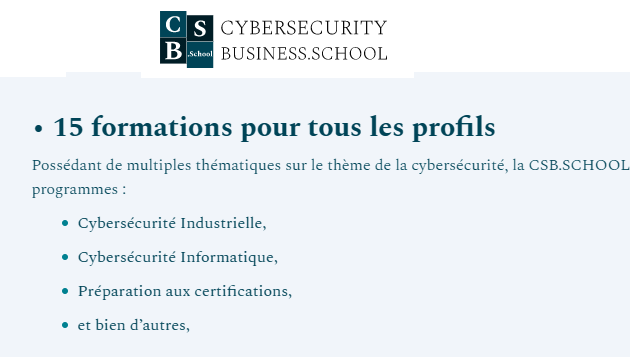 CSB.School lance 15 parcours de formation continue en cyber