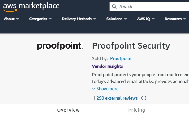 Les solutions de sécurité de Proofpoint disponibles sur la marketplace AWS